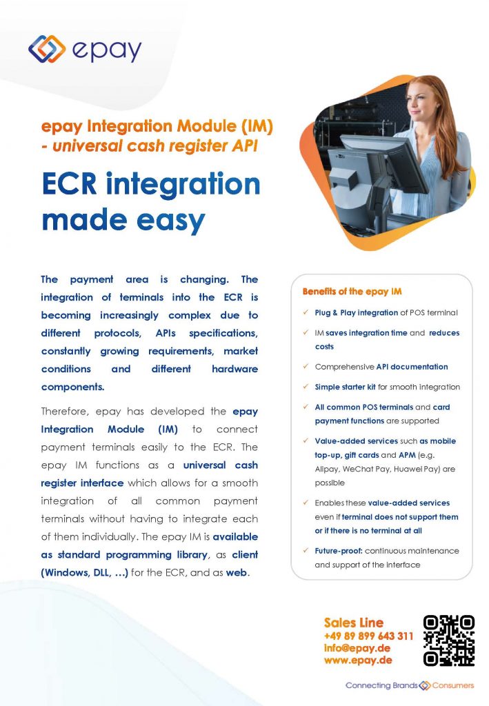 The universal checkout interface with the epay Integration Module